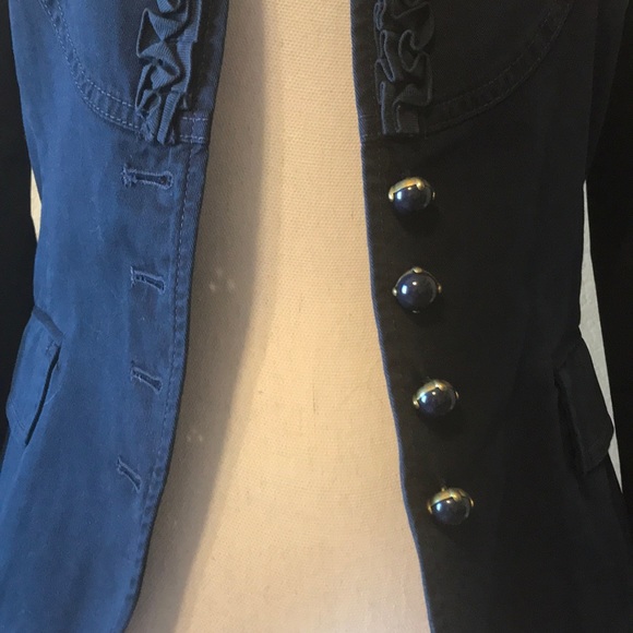 J. Crew | Jackets & Coats | J Crew Dark Blue Emperor Collar Canvas ...